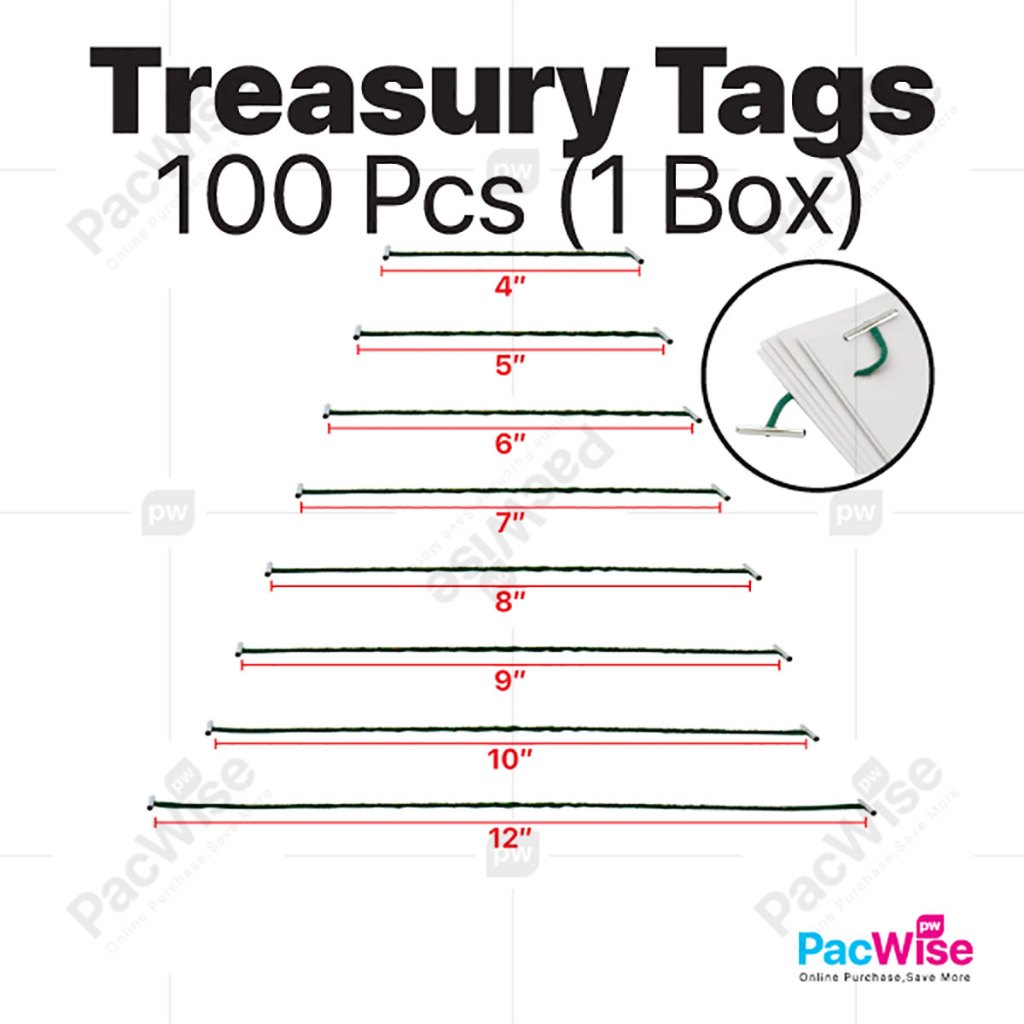 Treasury Tag Tali Hijau 4in ~ 12in / Green String Fastener / Binder ...