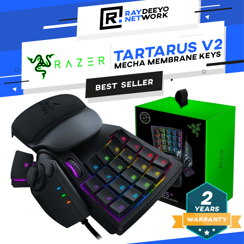 Razer Tartarus V2 Gaming Keypad Mecha-Membrane 32 Programmable Keys RGB ...