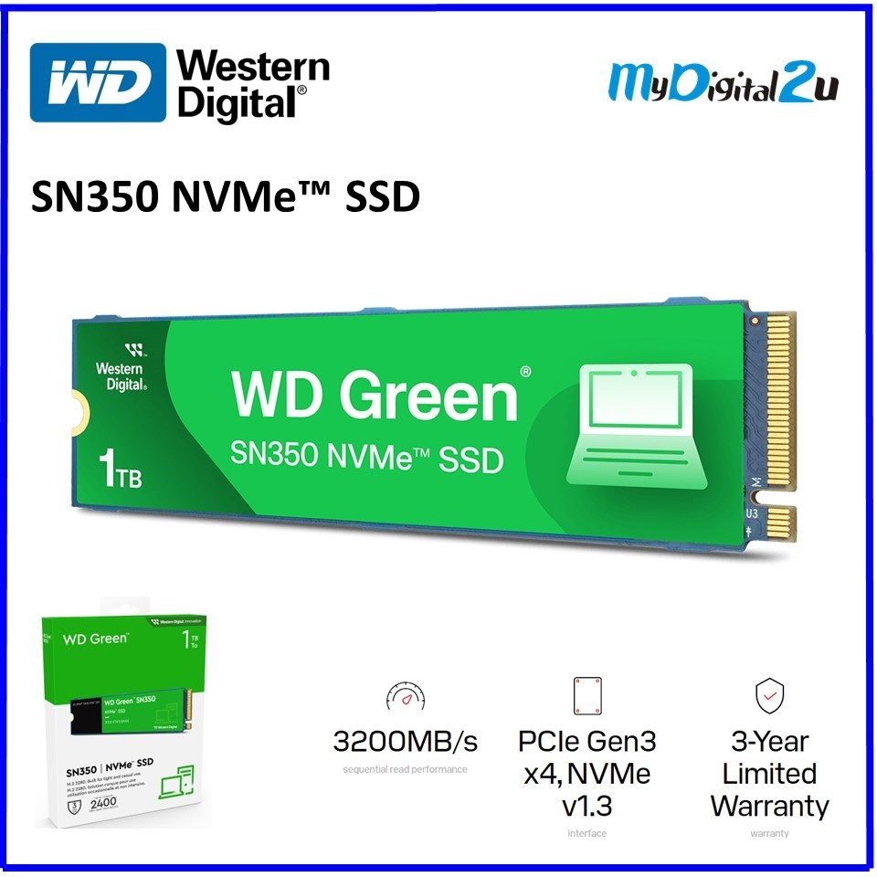 WD GreenTM SN350 NVMeTM Internal SSD Storage - 1TB | Shopee Philippines