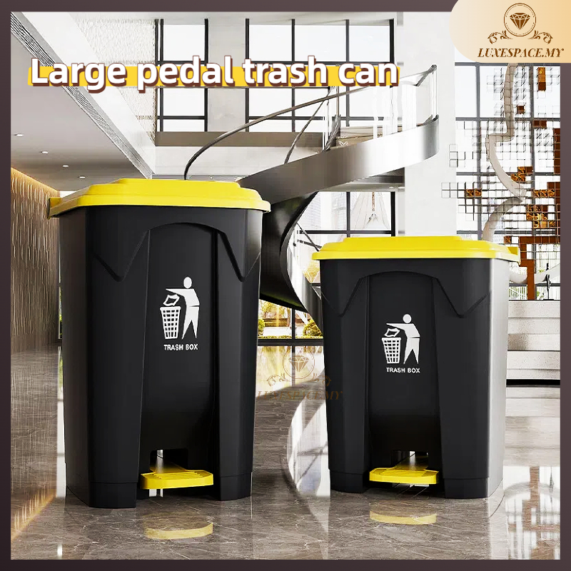 Plastic Dustbin Yellow Black With Foot Pedal Kitchen Dustbin Grey ...