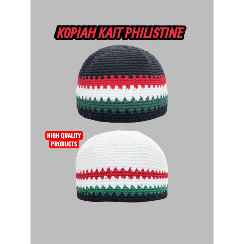 Kopiah Kait Tebal Palestine Dewasa Free Size Kain Cotton Tebal | Shopee ...