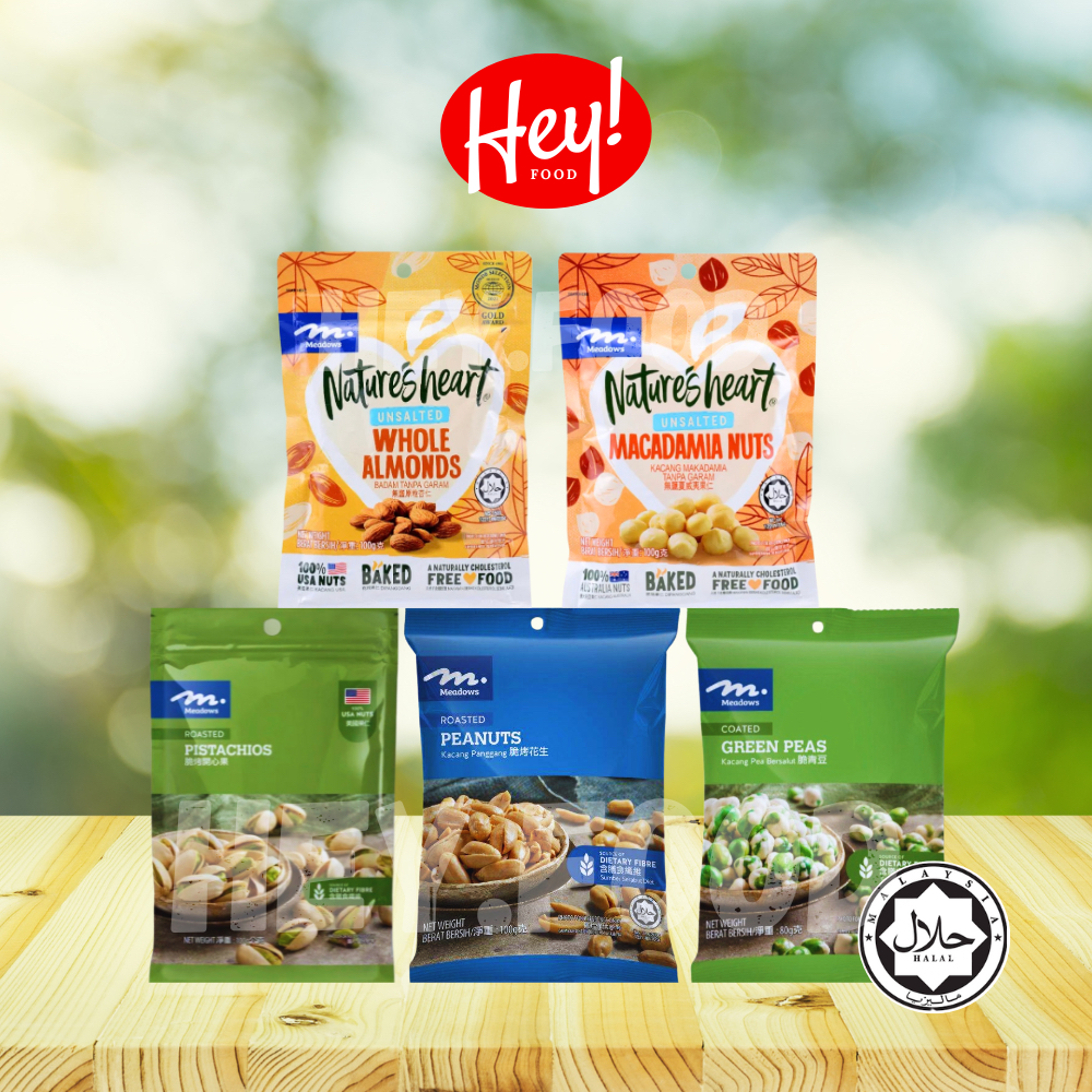 MEADOWS Nuts (80 - 100g) Macadamia/ Whole Almond/ Green Peas ...