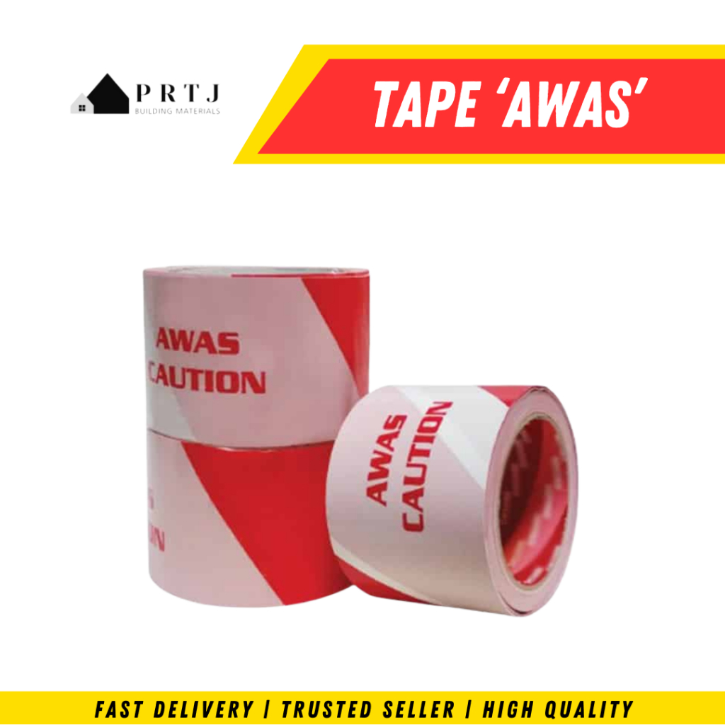 AWAS/CAUTION TAPE RED & WHITE 3 INCH X 50 METER | Shopee Philippines
