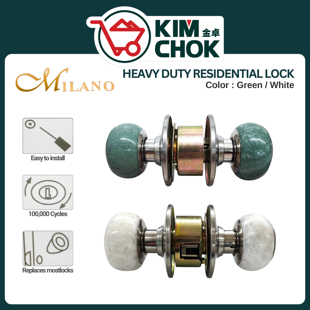 MILANO Heavy Duty Residential Lock Cylinder Lock Set ( Green / White ...