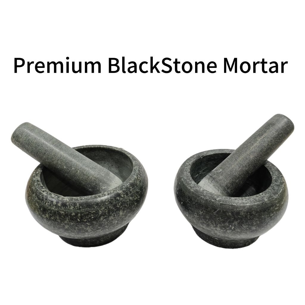 Stone Mortar and Pestle Black Set Heavy Duty/Lesung Batu Hitam 16CM,14 ...