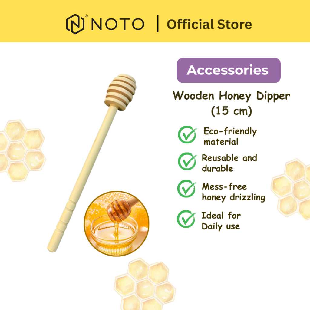 NOTO Pencedok Madu Kayu Wooden Honey Stick (15cm) | Shopee Philippines