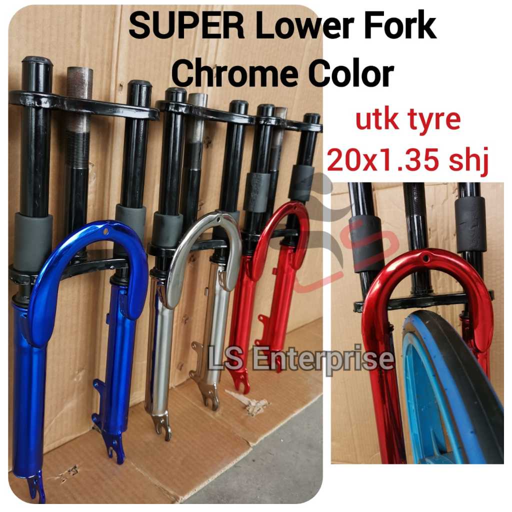 SUPER Lowered 20inch Basikal Double Fork 20"x1.35 Chrome Color Fork ...