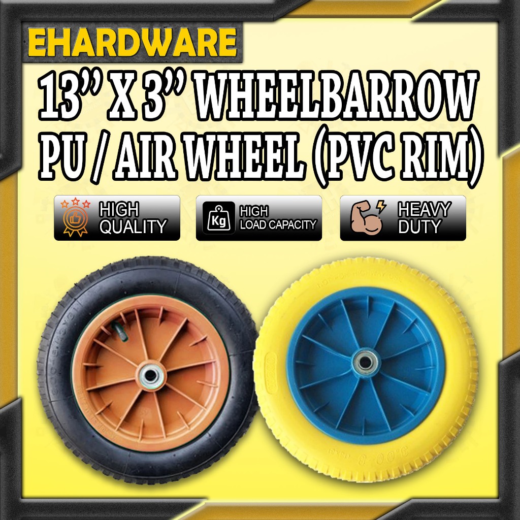 3'' / 3.5'' HEAVY DUTY PVC PNEUMATIC WHEELBARROW WHEEL ( AIR & PU ...