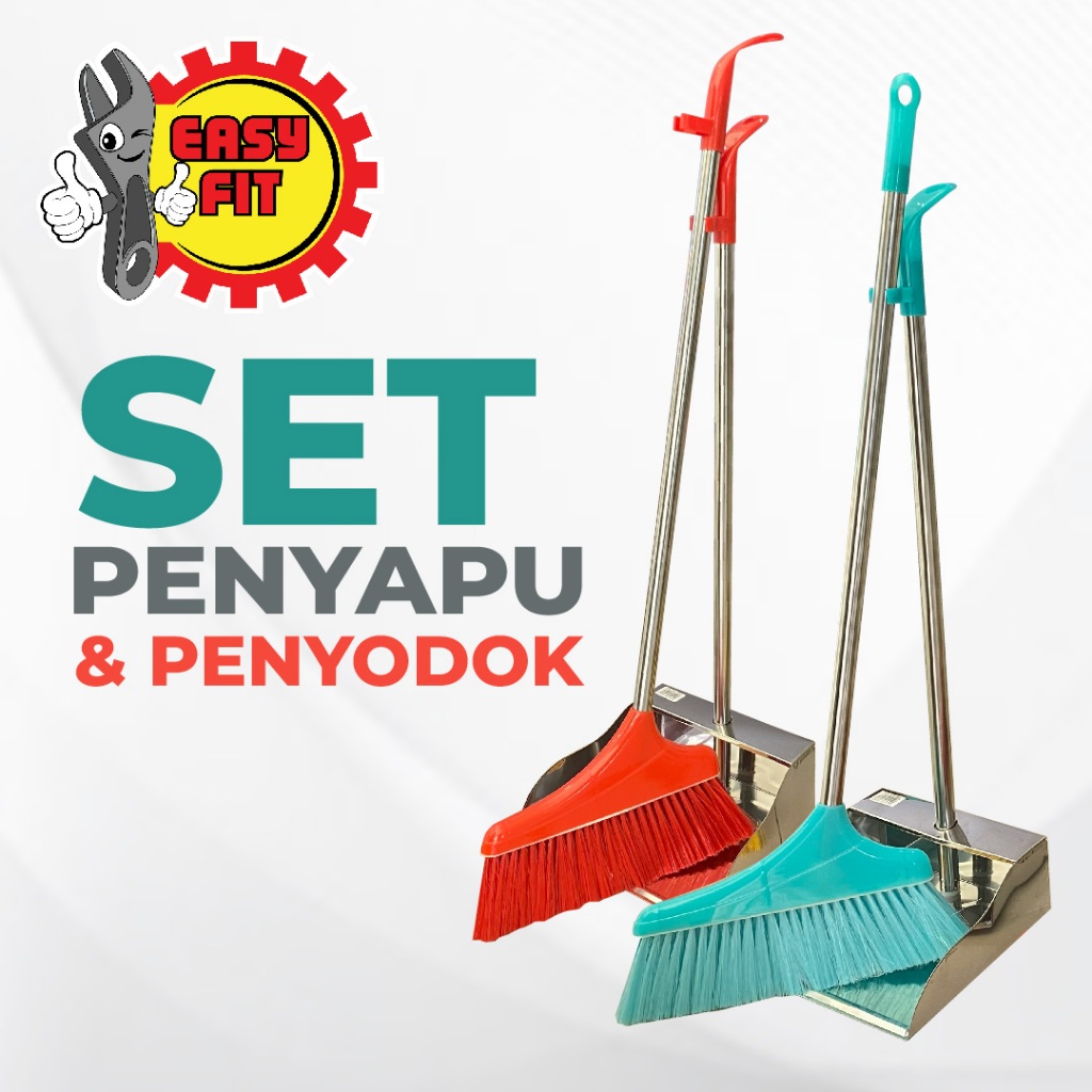 EASY FIT Set 2in1 Penyapu dan Penyodok / 2in1 Set Sweeper Broom Dustpan ...