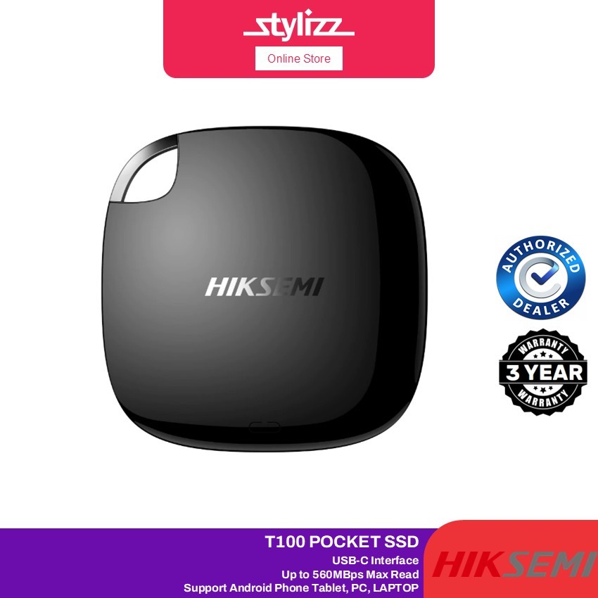 Hiksemi T100 Pocket 1TB USB3.1 Type C Portable SSD for Android Phone Table, PC Desktop Laptop ...