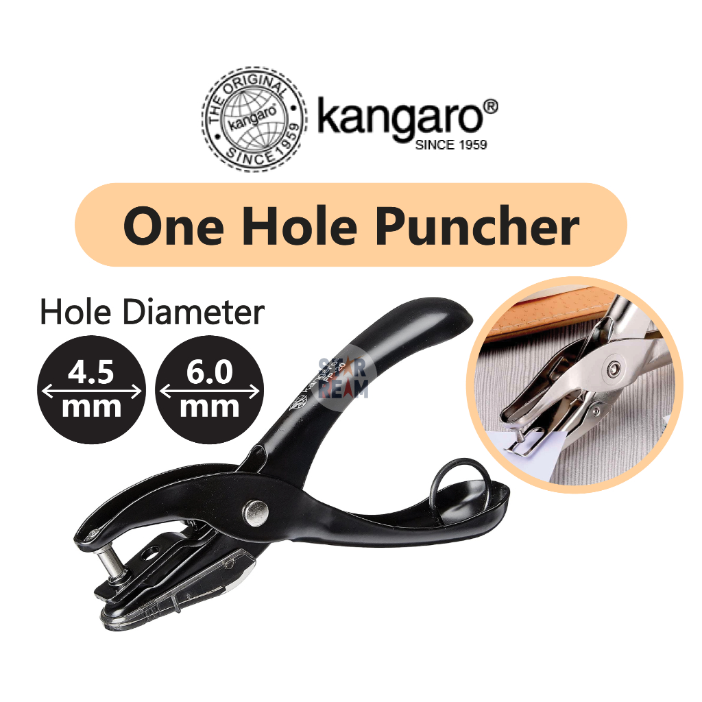 Single Hole Ticket/Card Puncher (Black) 4.5mm/6.0mm Hole Diameter ...
