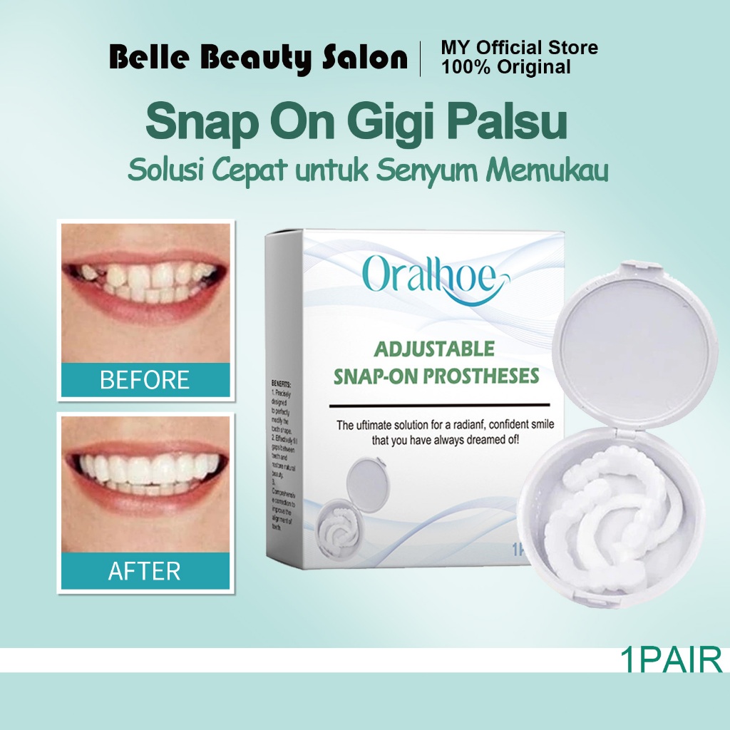 Snap On False Teeth for Adults 1 set (top & bottom) Silicone Denture ...