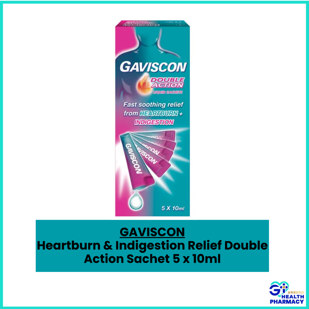 GAVISCON Heartburn & Indigestion Relief Double Action Sachet 5 x 10ml ...