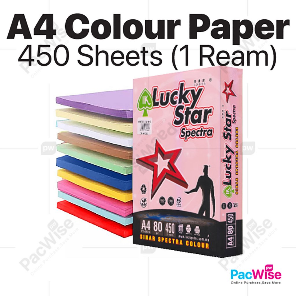 A4 Colour Paper 80gsm – Kertas Warna Light /Fluorescent Cyber/Deep Dark ...