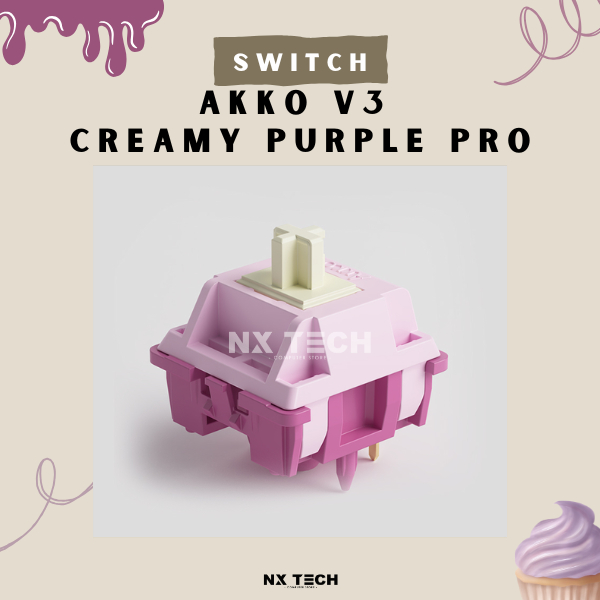 Akko V3 Creamy Purple Pro 5 pin Tactile Switch for mechanical keyboard ...