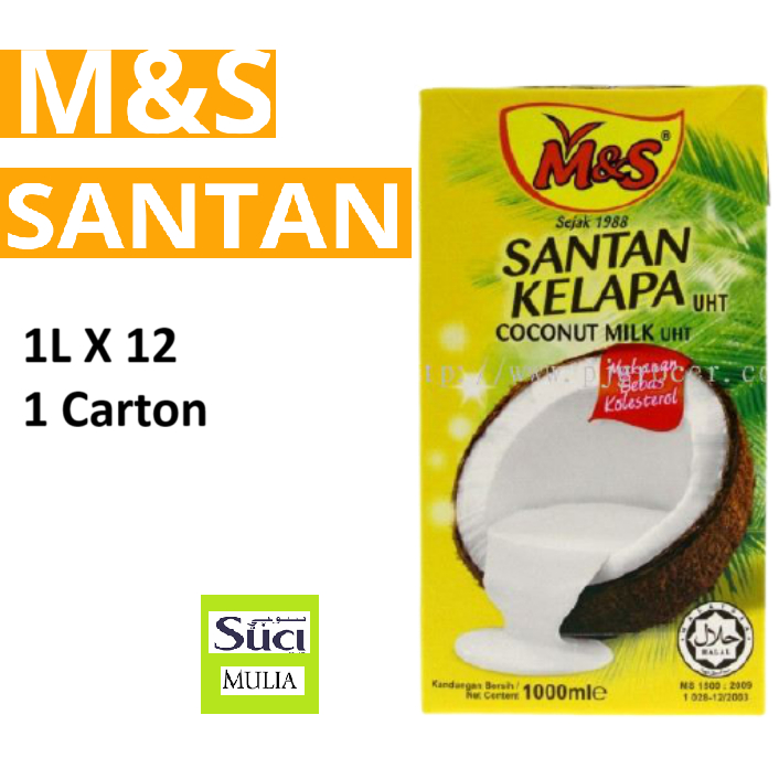 M&S Coconut Milk/ M&S Santan Kelapa (1 Litre) 1 Carton(WholesalerPrice) | Shopee Philippines
