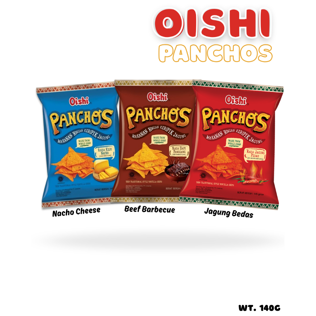 OISHI Panchos 140g Beef Barbecue & Nacho Cheese & Jagung Bedas Flavors ...