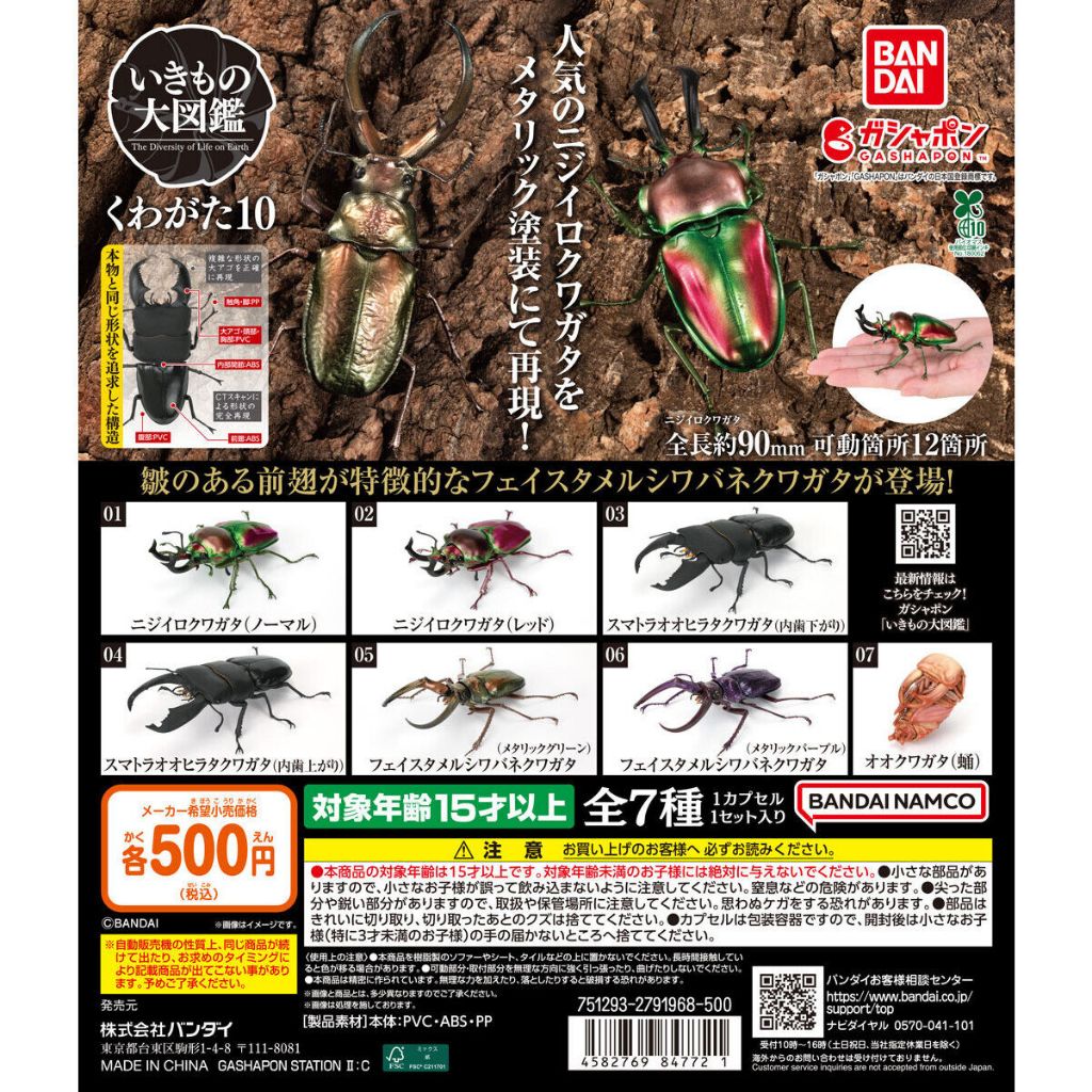 [Bandai] Kuwagata Stag Beetle 10 Mini Figure Beetle Japanese Capsule ...