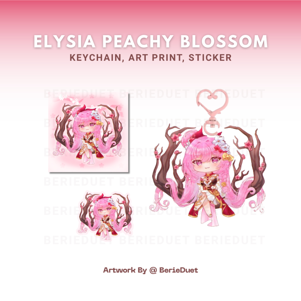 Elysia keychain Hi3 Honkai Impact - BerieDuet Fan Merch | Shopee ...