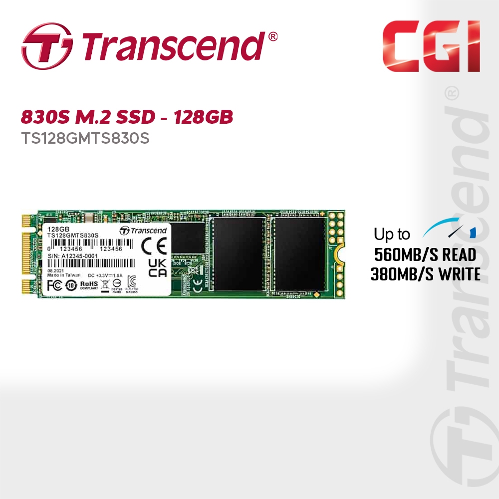 Transcend 128GB SATA III 6Gb/s 3D NAND M.2 2280 SSD - TS128GMTS830S ...