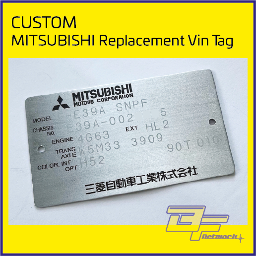 Mitsubishi CUSTOM Replacement Vin Tag Mitsubishi Engine Tag Emblem ...