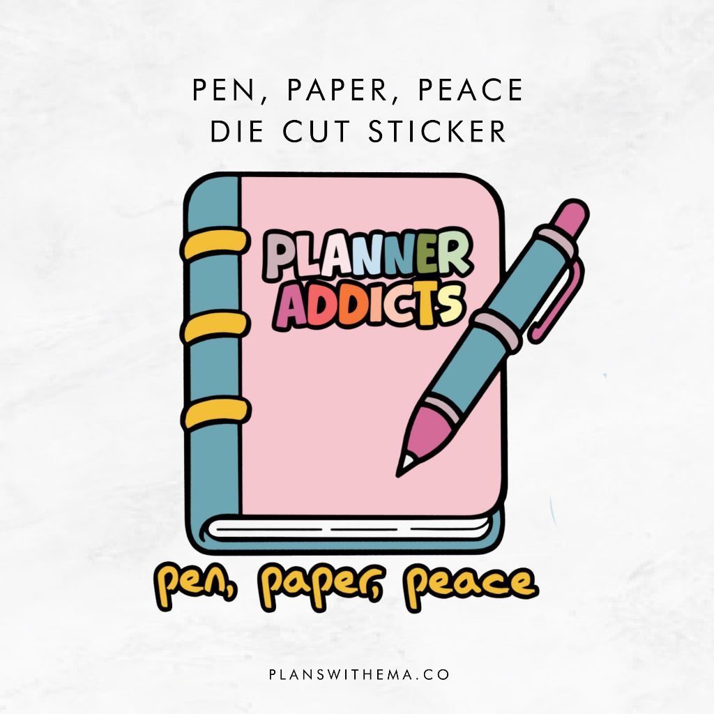 Pen, Paper, Peace Glitter Die-Cut Stickers | Shopee Philippines