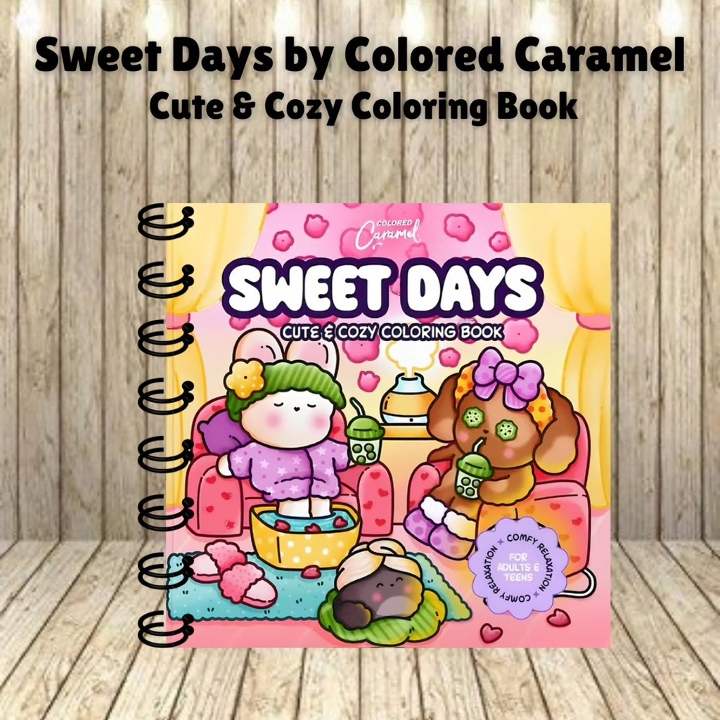 Sweet days by Colored caramel coloring book cute & cozy 40 coloring ...
