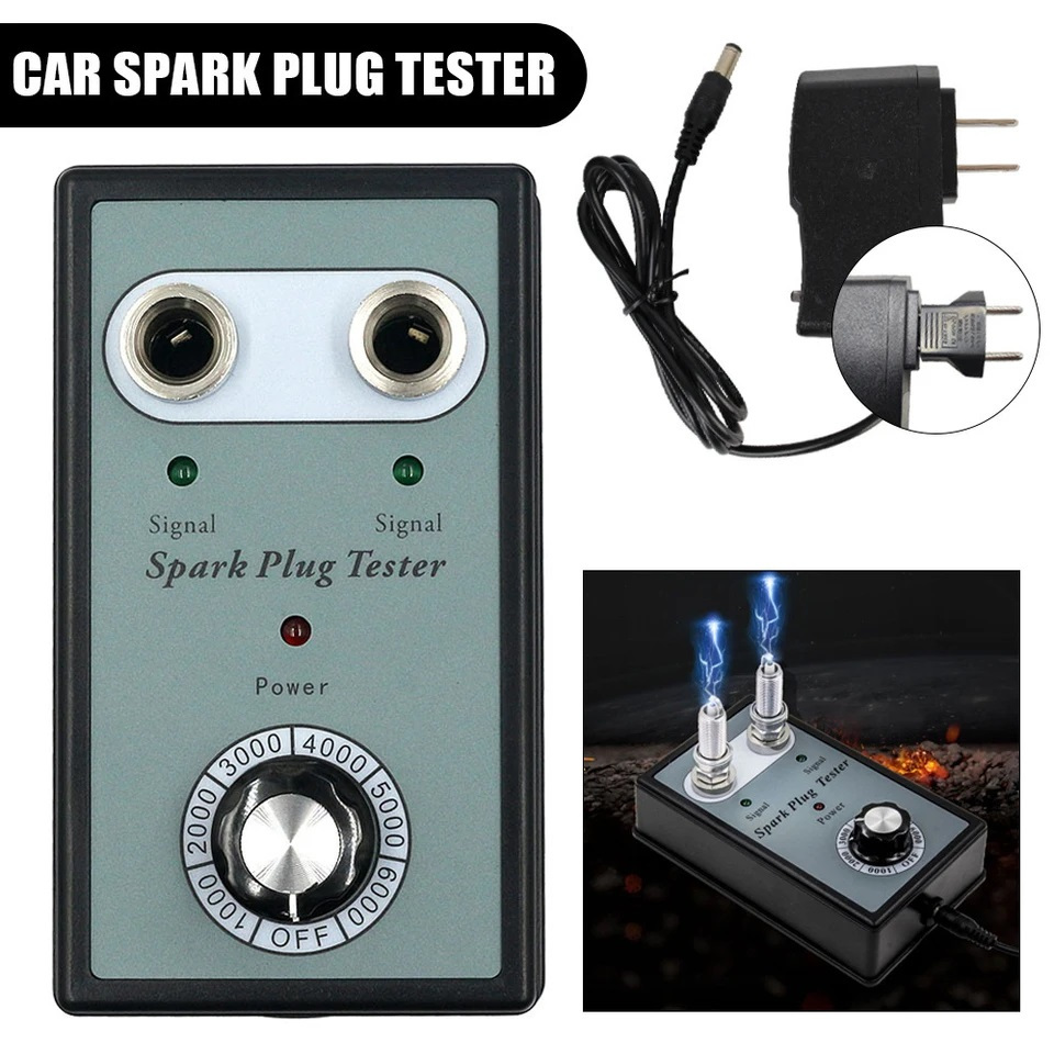 MKR Car Spark Plug Tester with Adjustable Double Hole Detector Spark ...