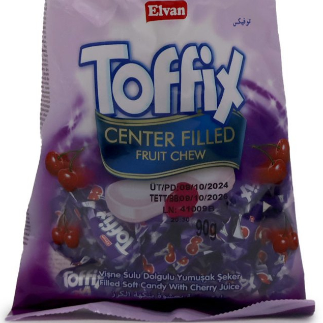 TOFFIX FILLED SOFT CANDY WITH CHERRY ,ORANGE ,STRAWBERRY ,APPLE JUICE ...