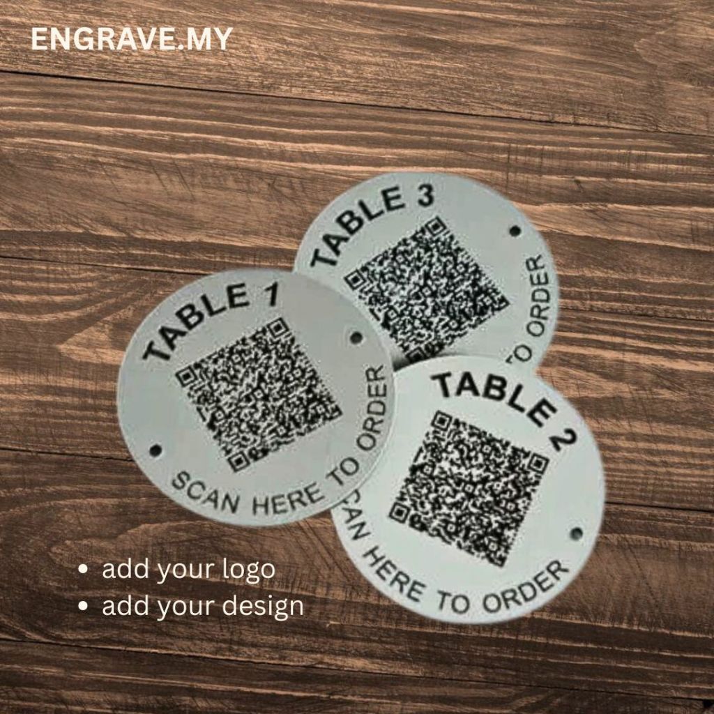 Custom Circle Round QR Code Metal Stainless Steel Laser Engraved ...