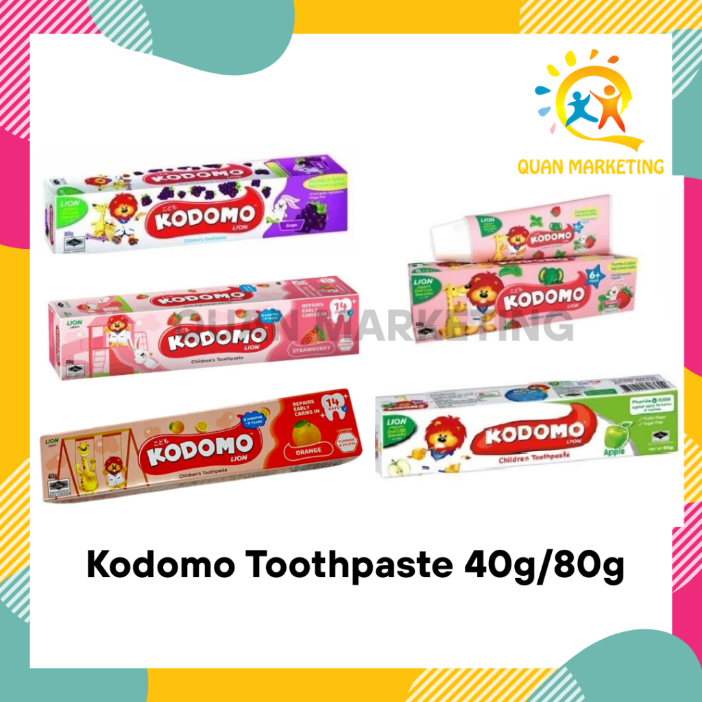 KODOMO Lion Toothpaste (40g / 80g) (Grape / Strawberry / Apple / Orange ...