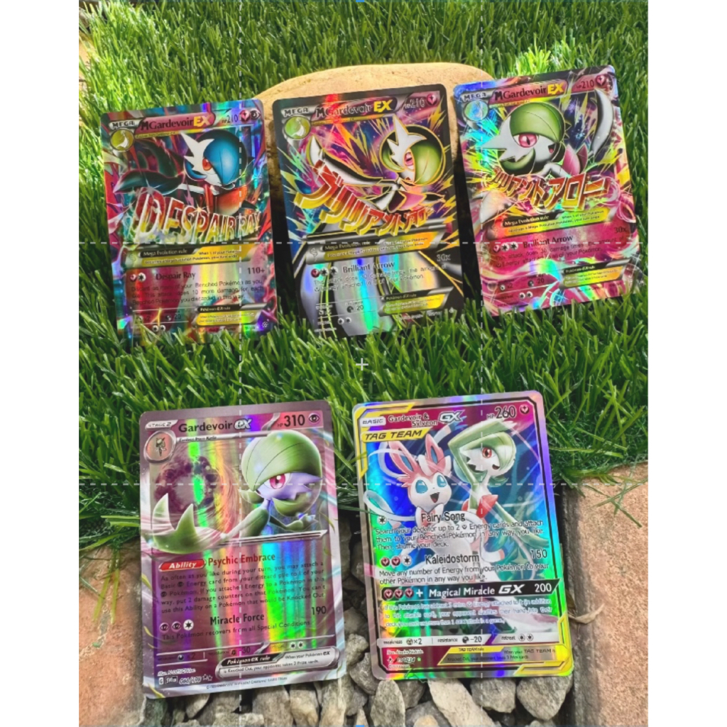 5× Same Pokémon Replica Cards – EX / GX / MEGA / VMAX / Full Art – With ...