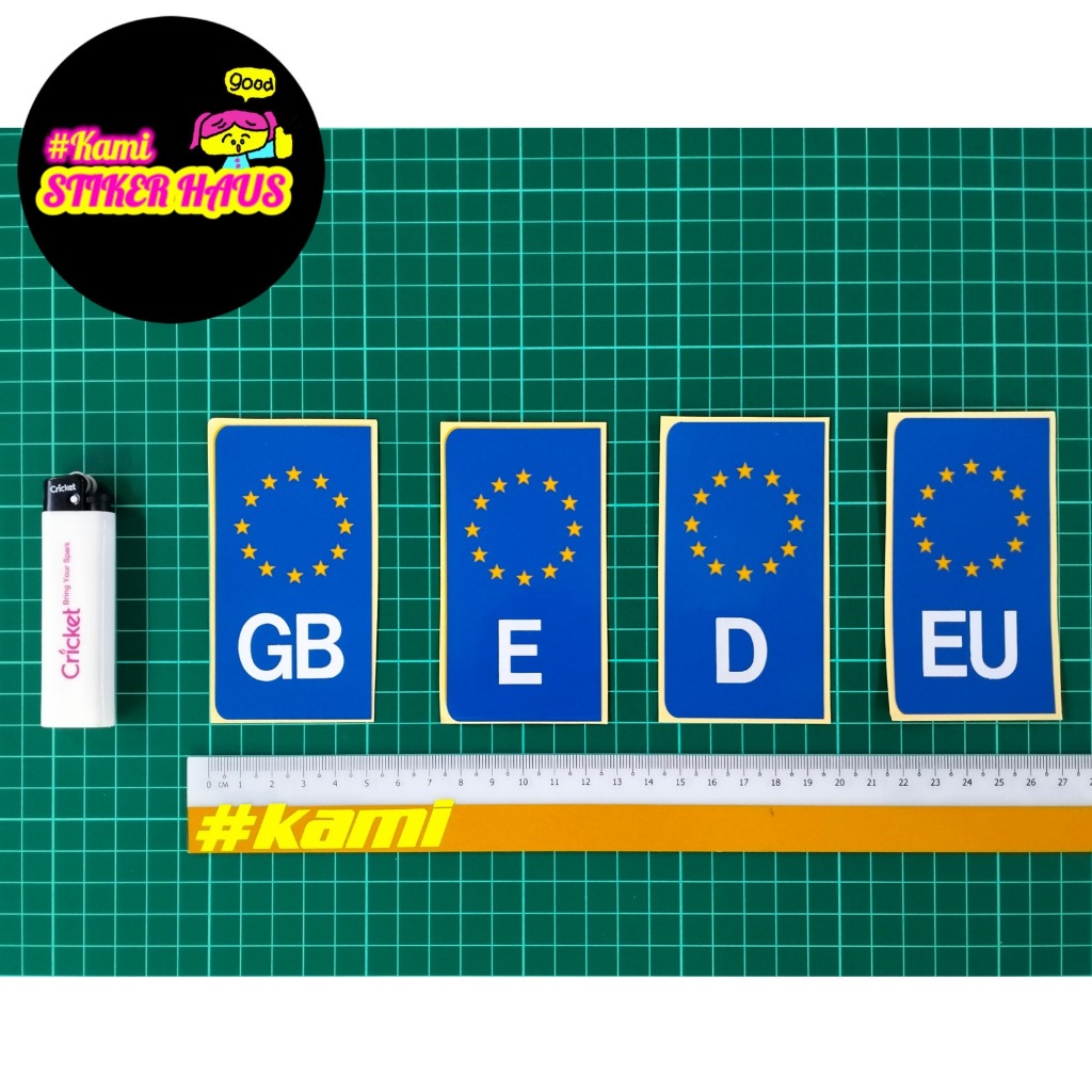 Sticker Euro Car Plate (9.5cm Tall) Sticker Cutting Overlapping ...