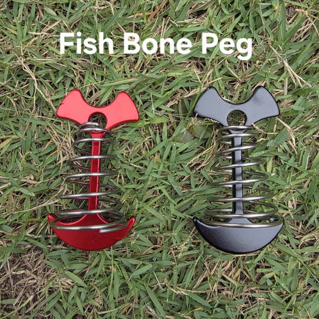 Fishbone Peg Ground Nail Stake Aluminium Alloy Fish Bone Spring Tent ...
