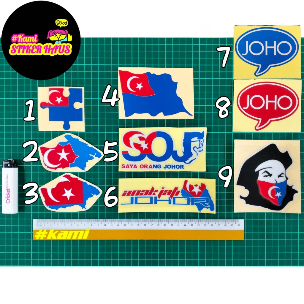 Stiker Johor/Puzel/Gambar/Peta/Bendera/Saya Orang Johor/Anak Jati Johor ...