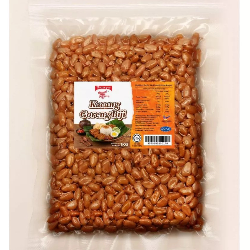 USJAYA Skinned Fried Peanuts 100% Halal Vacuum Peanuts 1kg | Shopee ...