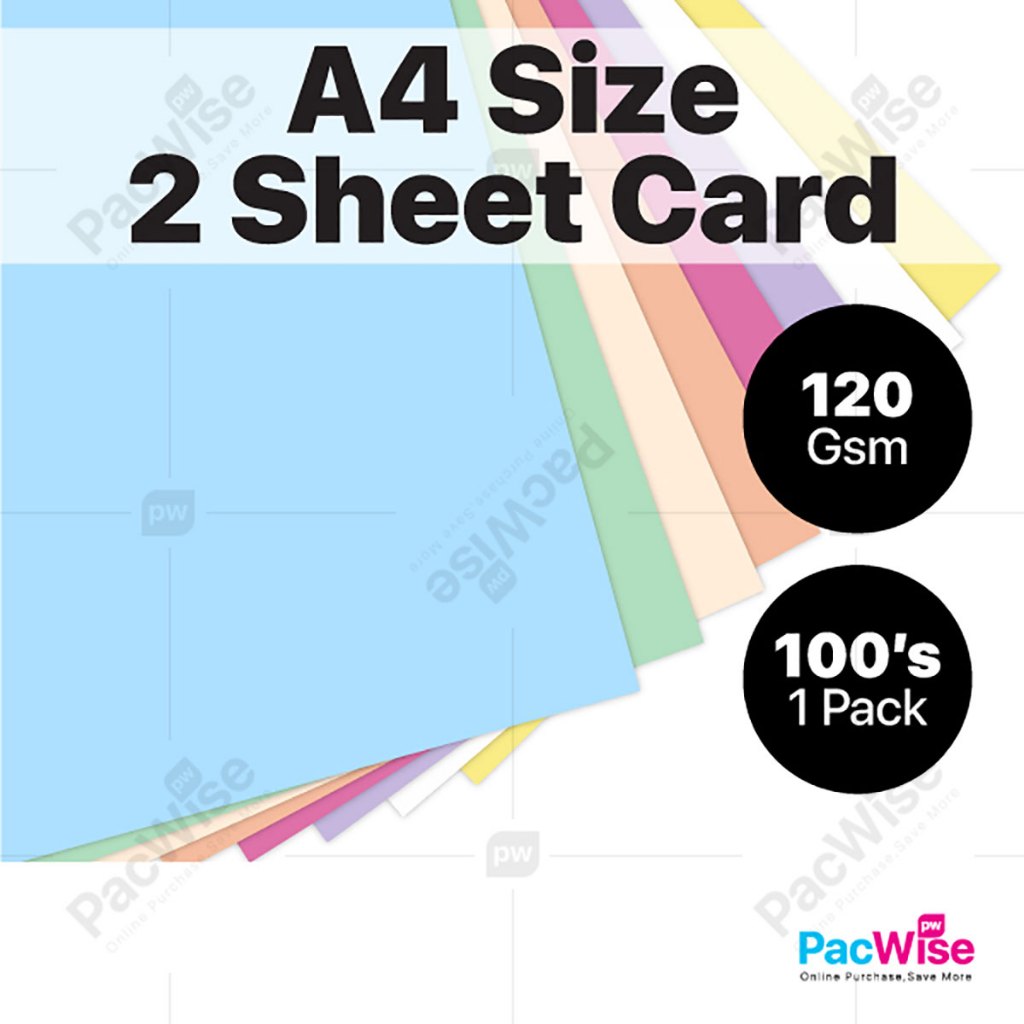 A4 2 Sheet Card / Kad 2 Helai 120gsm / Light Colour Card Paper (100’s ...