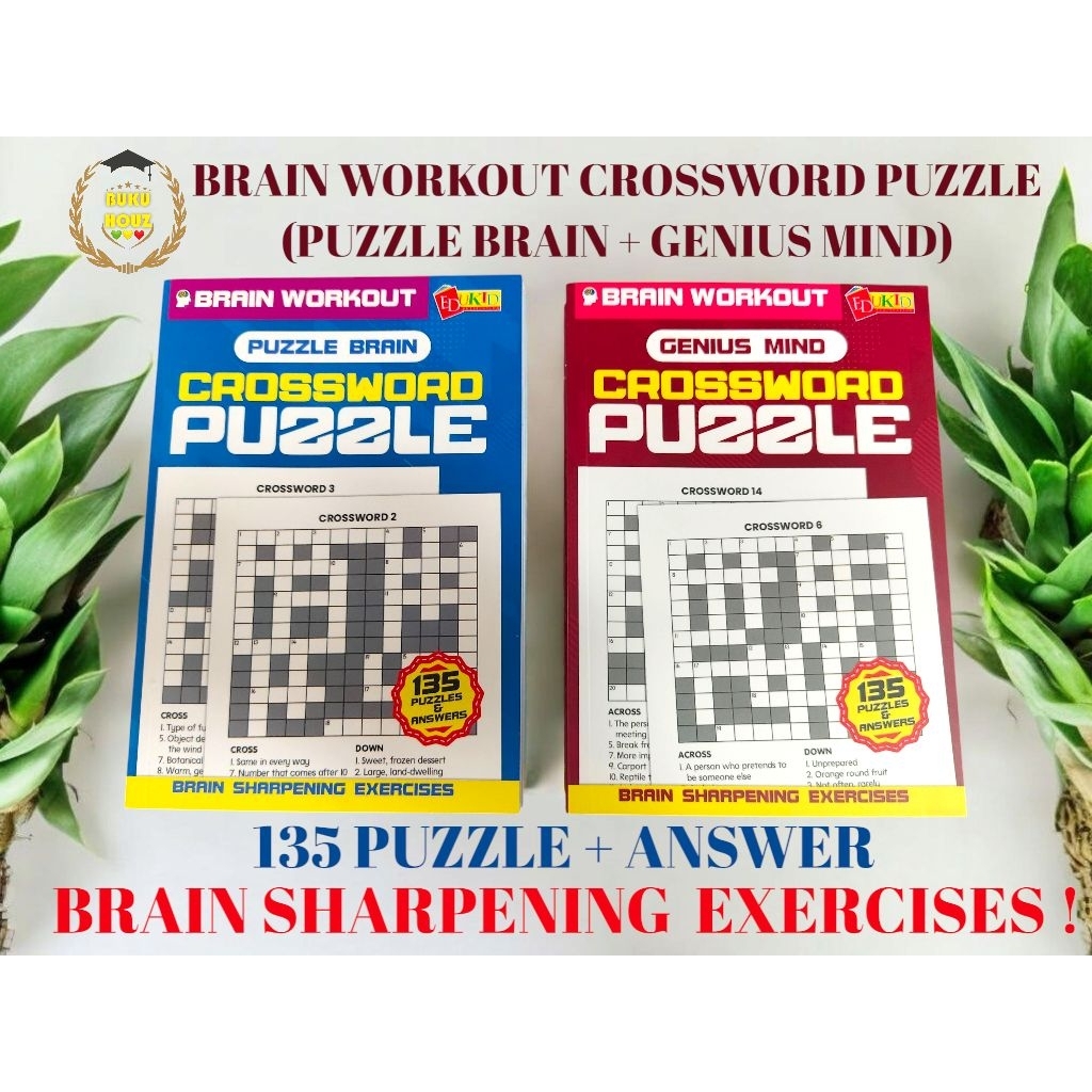 BUKU SILANG KATA 2 DALAM 1 BRAIN WORKOUT PUZZLE BRAIN & GENIUS MIND ...