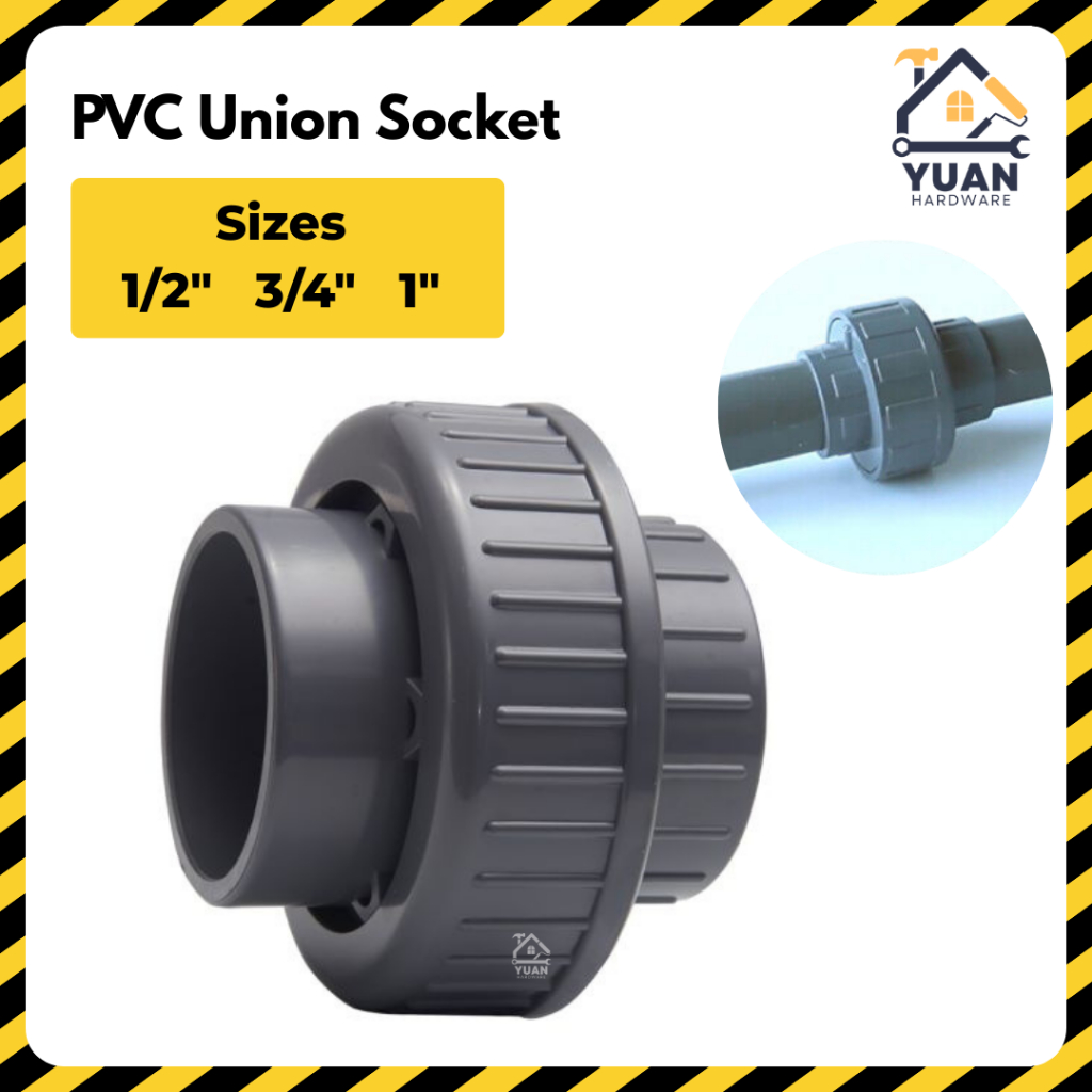 PVC Union Coupling Socket End Threaded End Connector Water Pipe ...