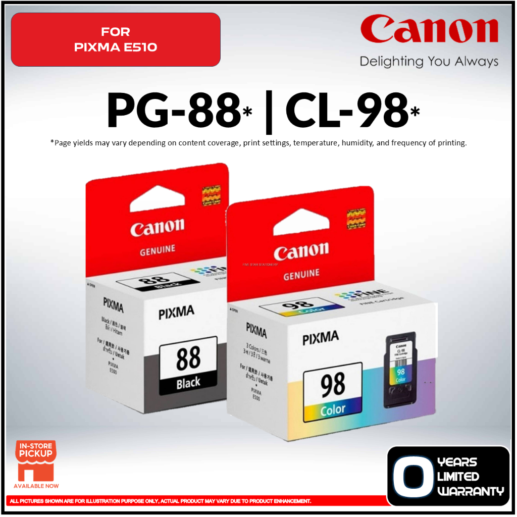 Canon PG-88 CL-98 Ink Cartridge For Canon Pixma E510 E500 E600 E610 | Shopee Philippines