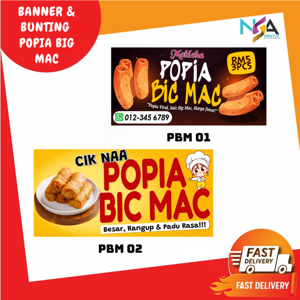 Banner & Bunting Popia Big Mac Design Viral & Menarik Untuk Gerai ...