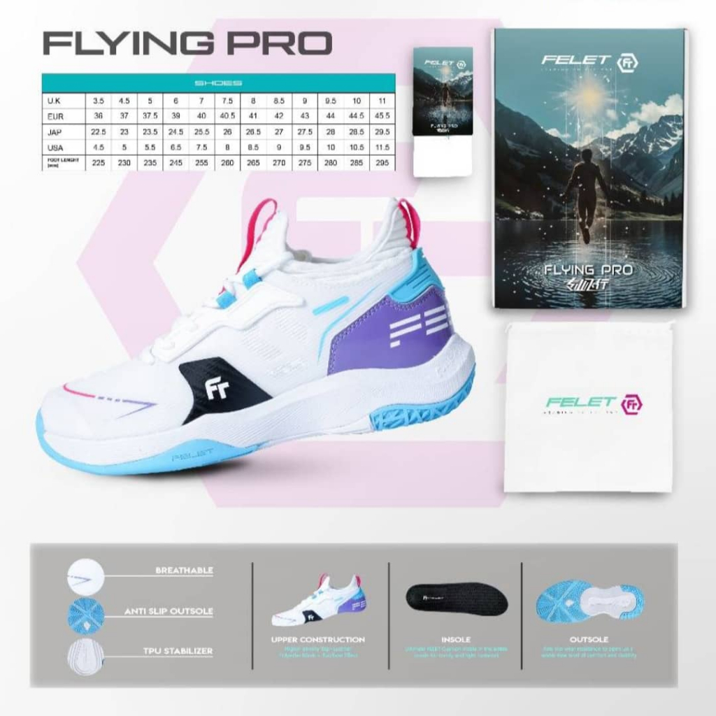 FELET Badminton Shoes FLYING PRO V2 | Shopee Philippines