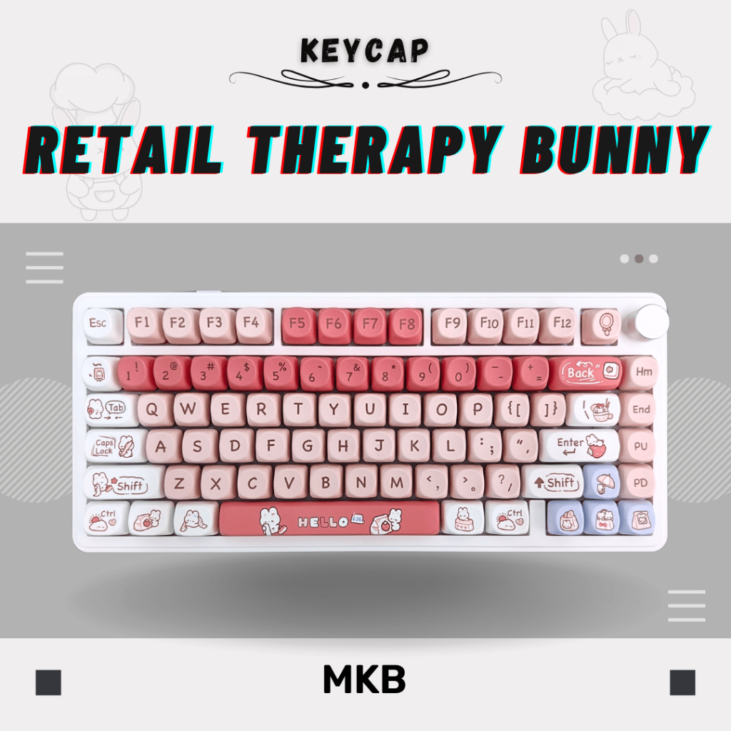 MKB Retail Therapy Bunny PBT MOA Profile Keycap Set for Mechanical ...