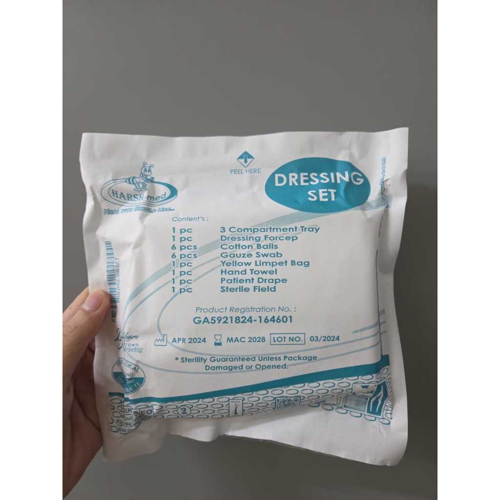 (100PCS/CARTON) HARSH-MED DRESSING SET WITH 1 FORCEP | Shopee Philippines