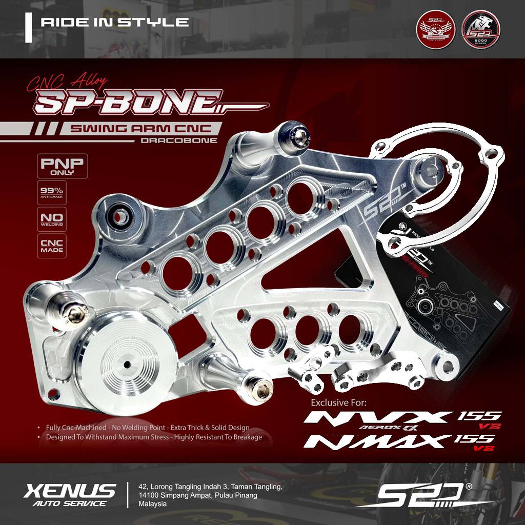 Swing Arm SPD SP-BONE NVX NMAX V2 155 AEROX V2 Swingarm Exhaust Arm ...