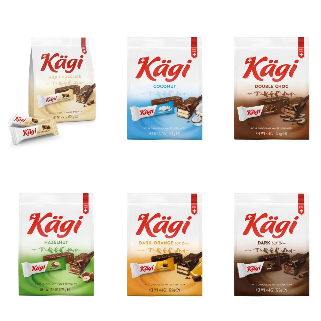 Kagi Minis 125g - Milk Chocolate / Dark / Hazelnut / Coconut / Dark ...