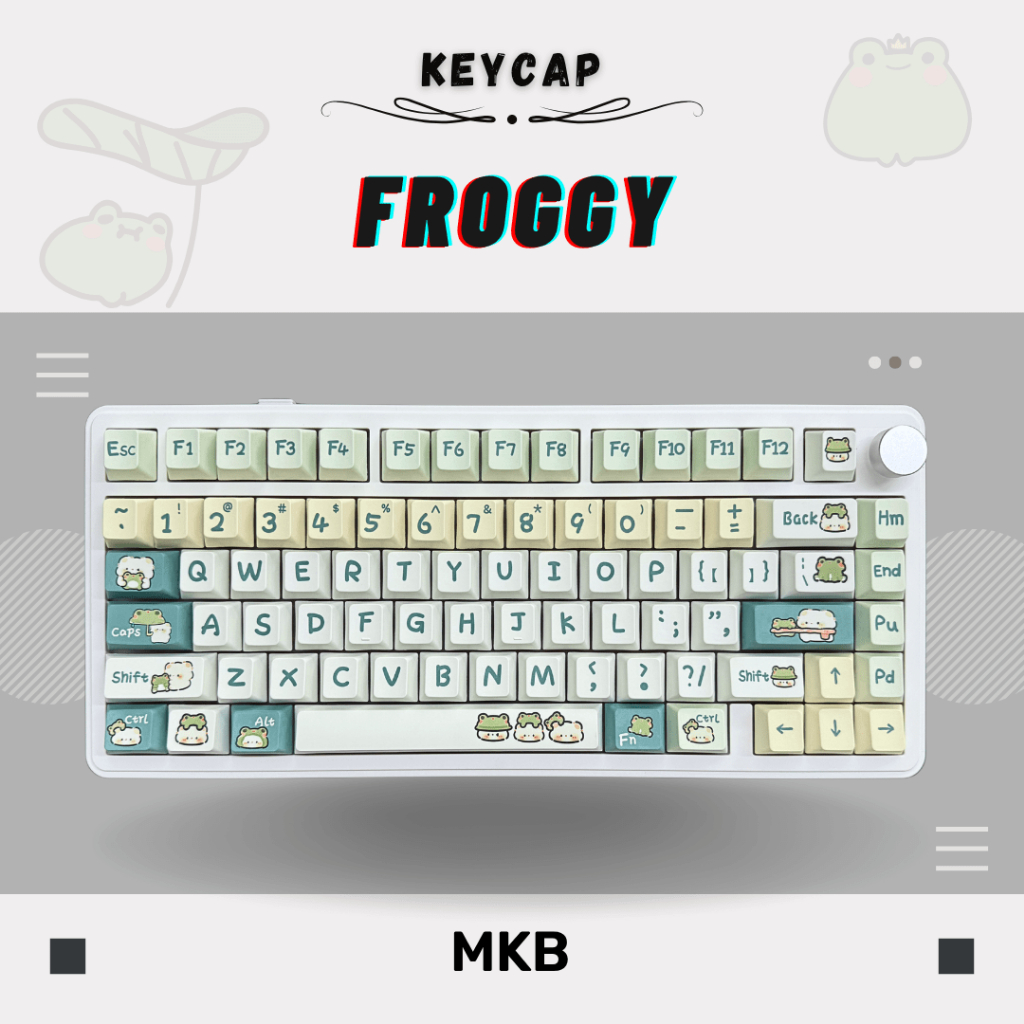 MKB Froggy PBT Dye Sublimation Cherry Profile Keycap Set for Mechanical ...