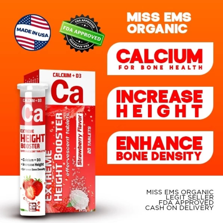 Extreme Height Booster 20 effervescent tablet per Tube Bone Grow VItamin USA IMPORT CA ...