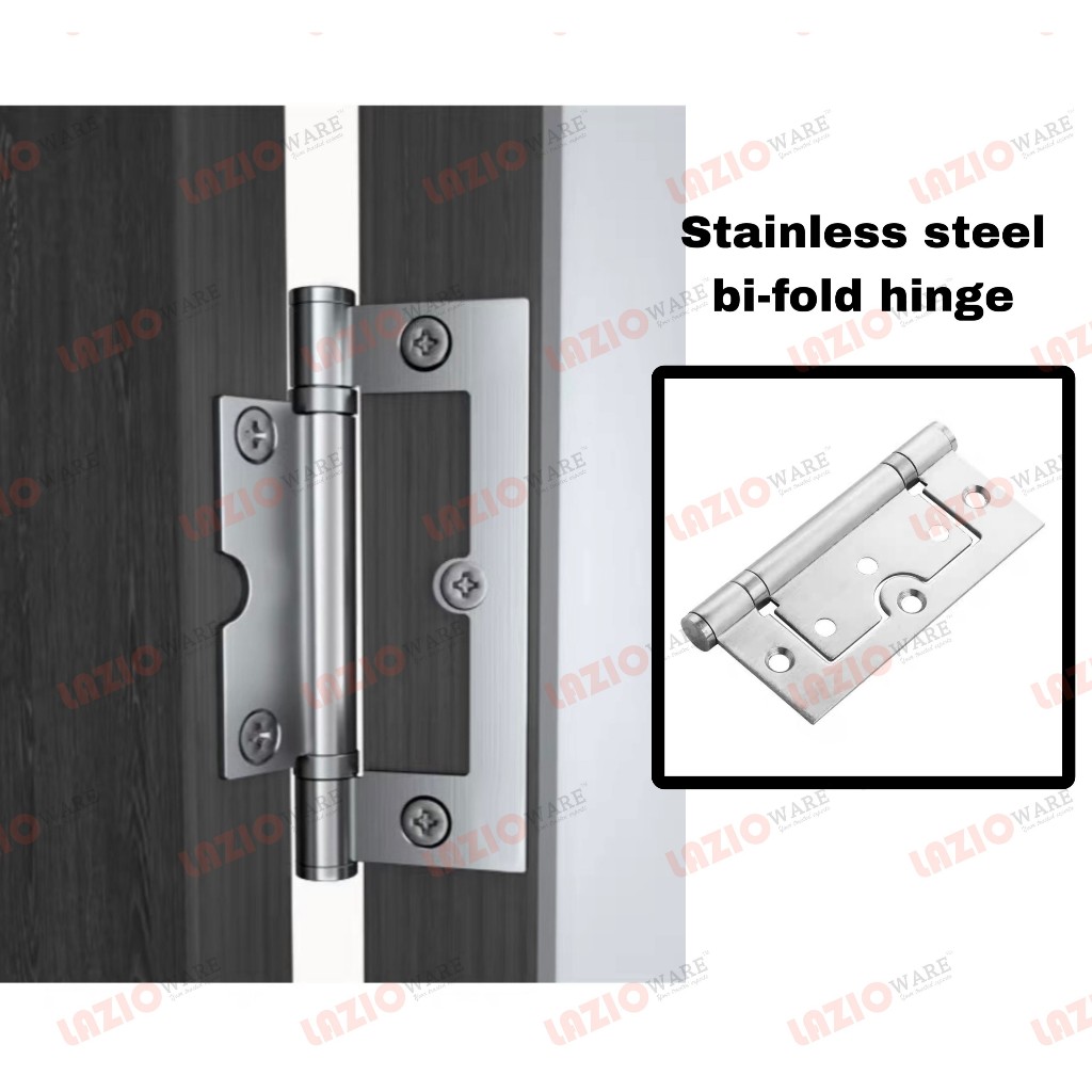 2 pieces of 4 inch Stainless steel bi-fold folding 360 degree rotation ...