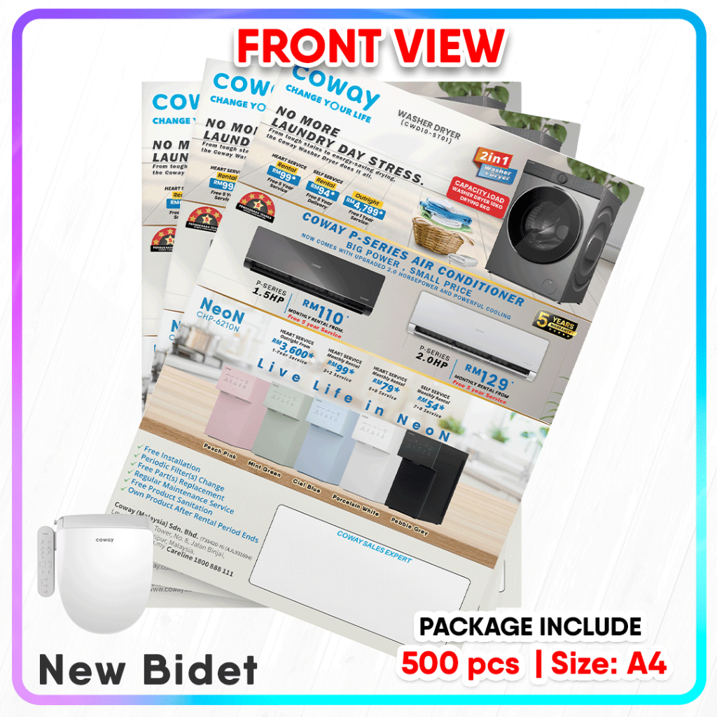 Flyers Coway (New Price) Size A4 Fold 2 - 500 Pieces (Latest Product ...